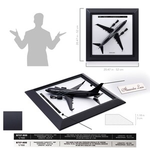 Boeing 737 Model Airplane Frame, 1/100 Scaled Airplane Wooden Frame ...