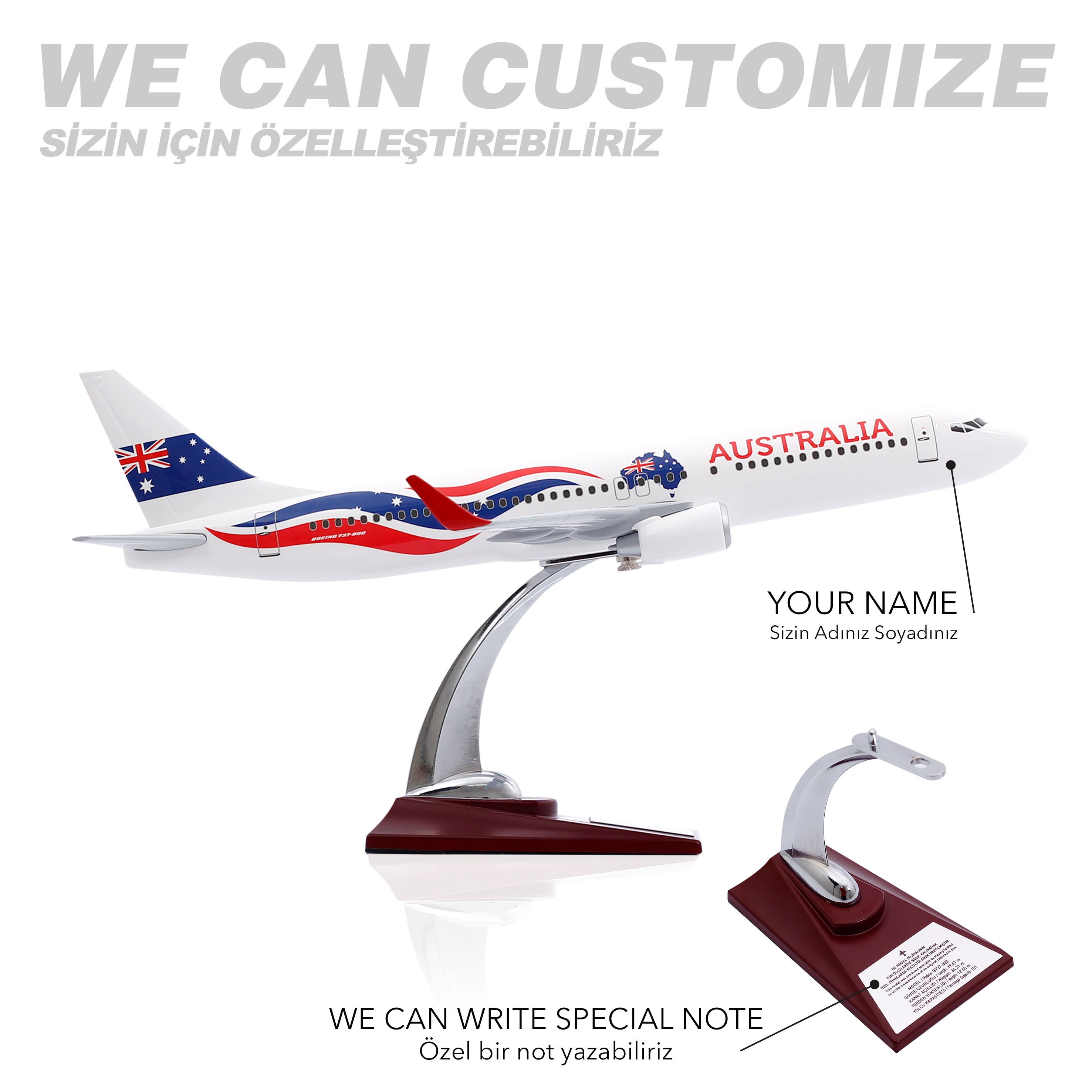 Zekupp Boeing 737-800 Australian Designed Aircraft Model, Gift for 1/ ...