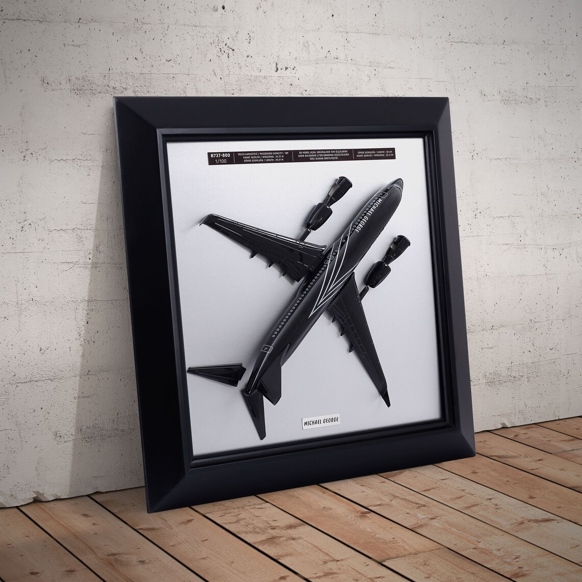 Boeing 737 Model Airplane Frame, 1/100 Scaled Airplane Wooden Frame ...