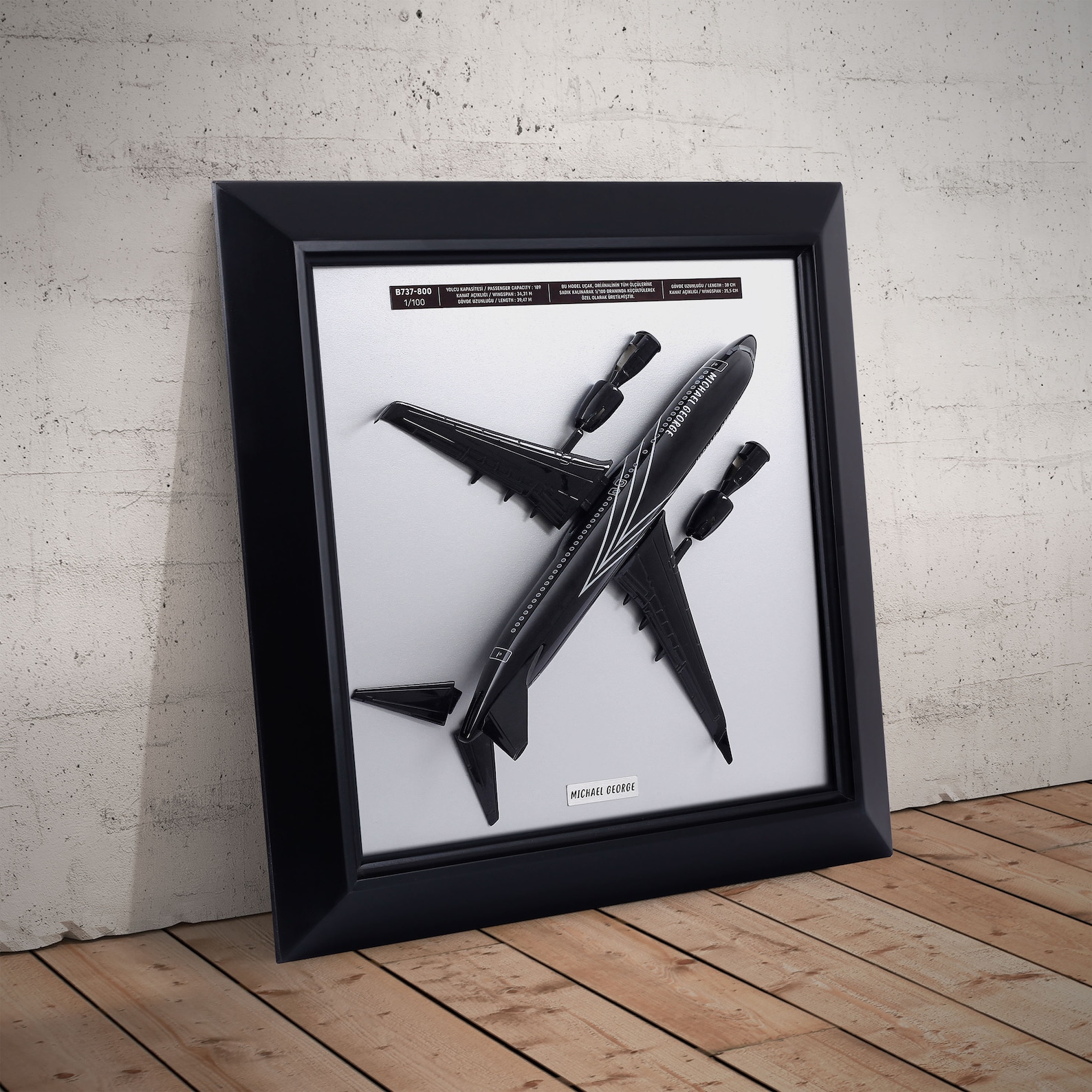 Boeing 737 Model Airplane Frame, 1/100 Scaled Airplane Wooden Frame ...