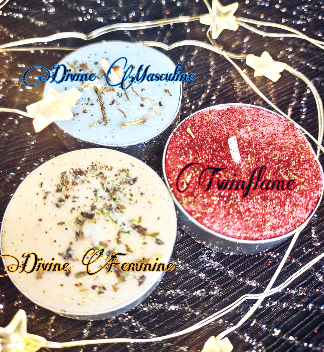 Divine Twin Flame Tea Lights: Union Love Spell Candles, Divine Feminine ...
