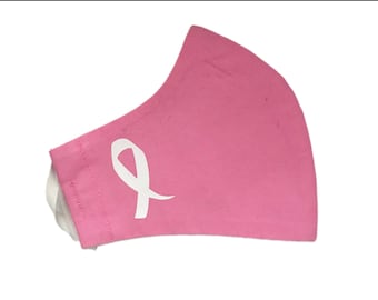 Cancer Ribbon Face Mask Breast Cancer Cotton Reusable Face - Etsy