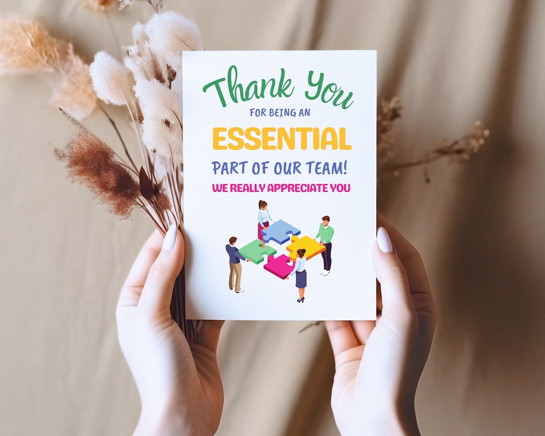Employee Appreciation Card, Printable Greeting Card, Thank You Card ...