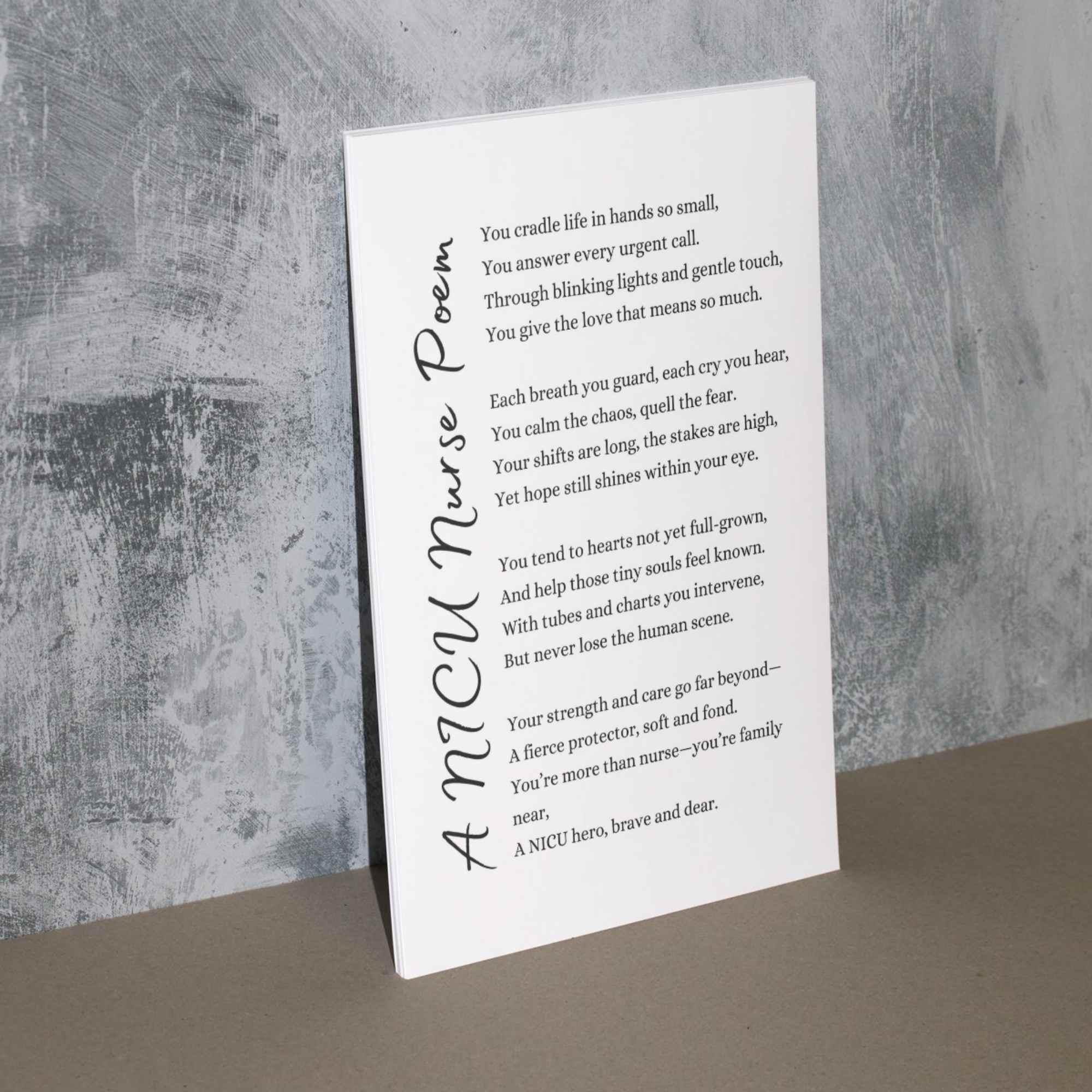 NICU Nurse Poem Appreciation Gift Neonatal Nurse Poetry Wall Art Print ...