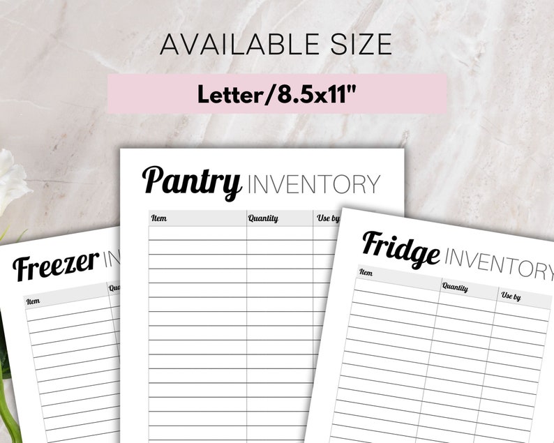 Kitchen Inventory Printable, Pantry, Fridge, and Freezer Tracker, Home ...