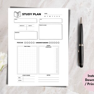 Study Planner Printable, School Student Gift, Academic Exam Prep ...