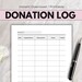 Donation Log Printable, Charitable Sheet, Tithe Form, Business ...