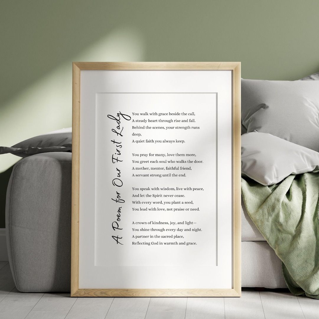 First Lady Poem Gift Card Pastor’s Wife Printable Wall Art Appreciation ...