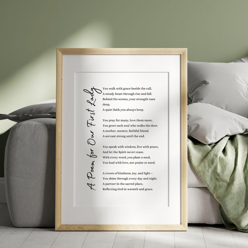 First Lady Poem Gift Card Pastor’s Wife Printable Wall Art Appreciation ...
