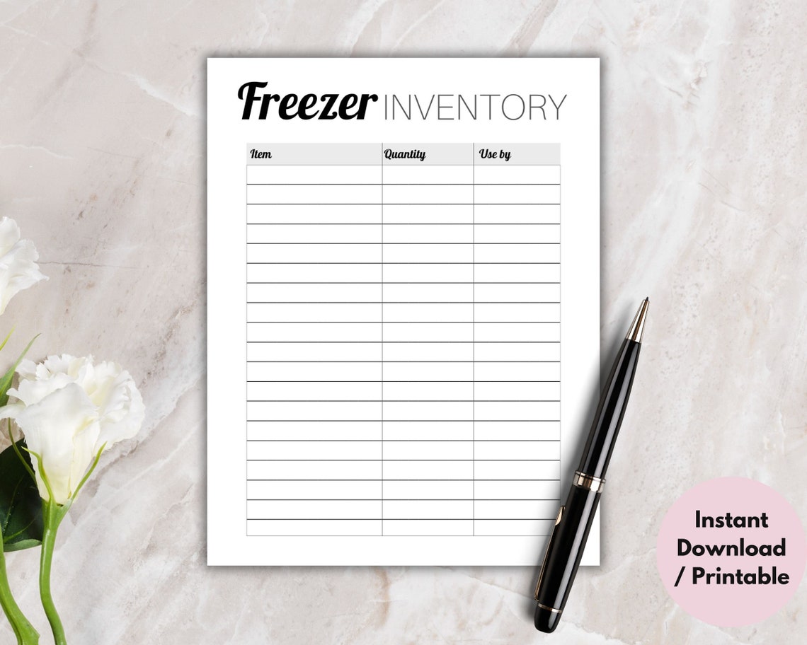 Kitchen Inventory Printable, Pantry, Fridge, and Freezer Tracker, Home ...