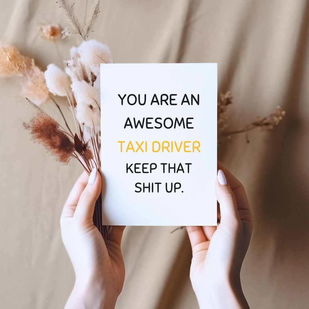 Taxi Driver Gift Limo Driver Printable Card Cab Driver Chauffeur Gift ...