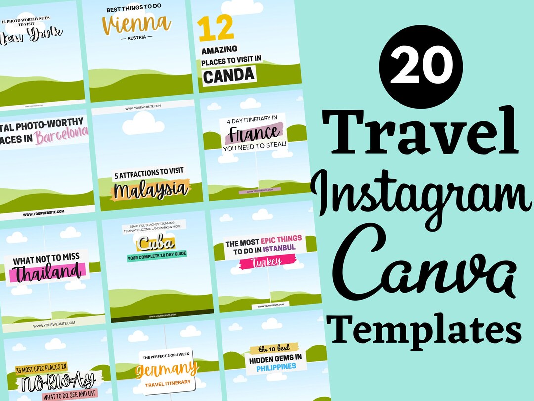 20 Canva Templates for Travel Bloggers to Promote Their Blog Posts on ...