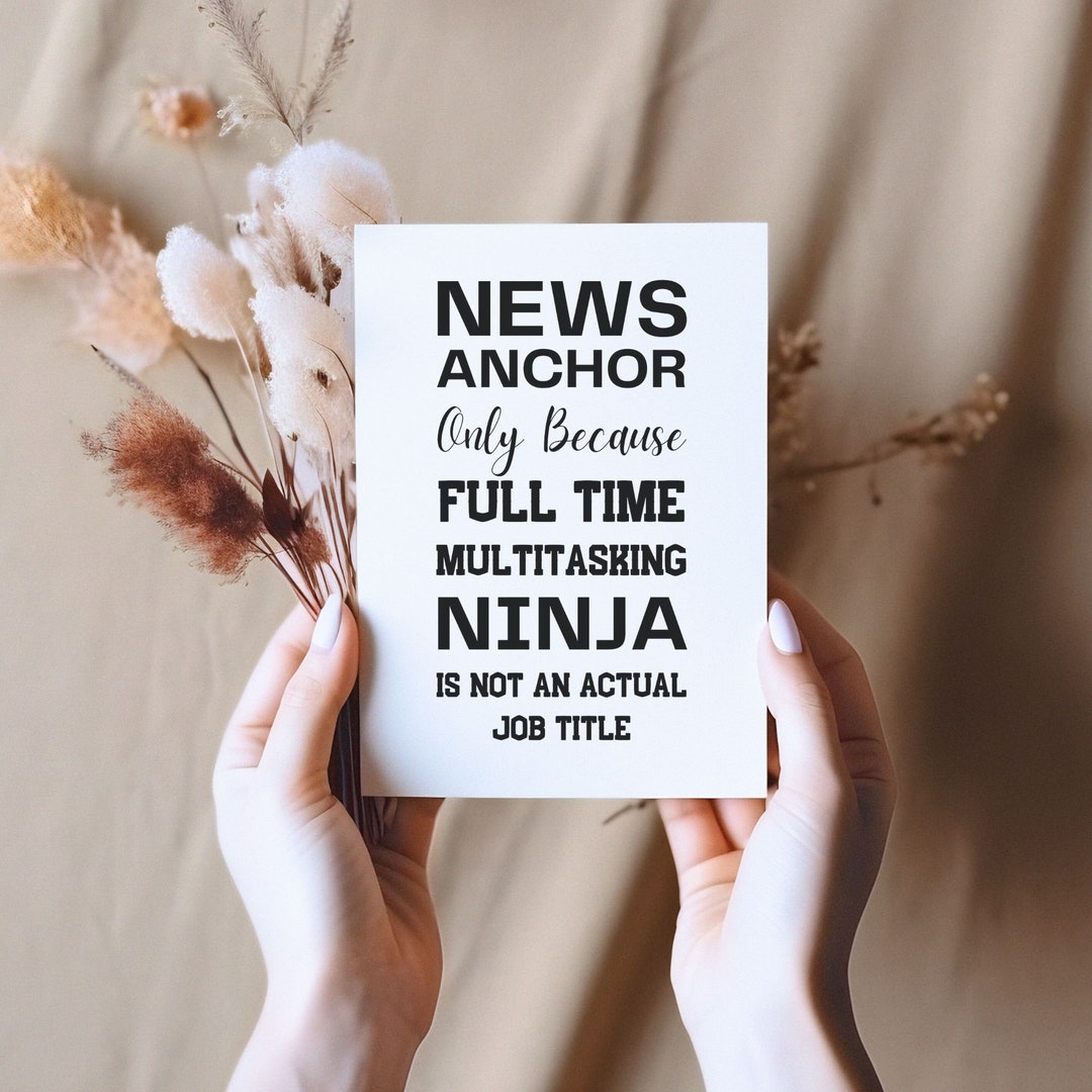 Funny News Anchor Gift News Anchor Printable Card, Television Station ...