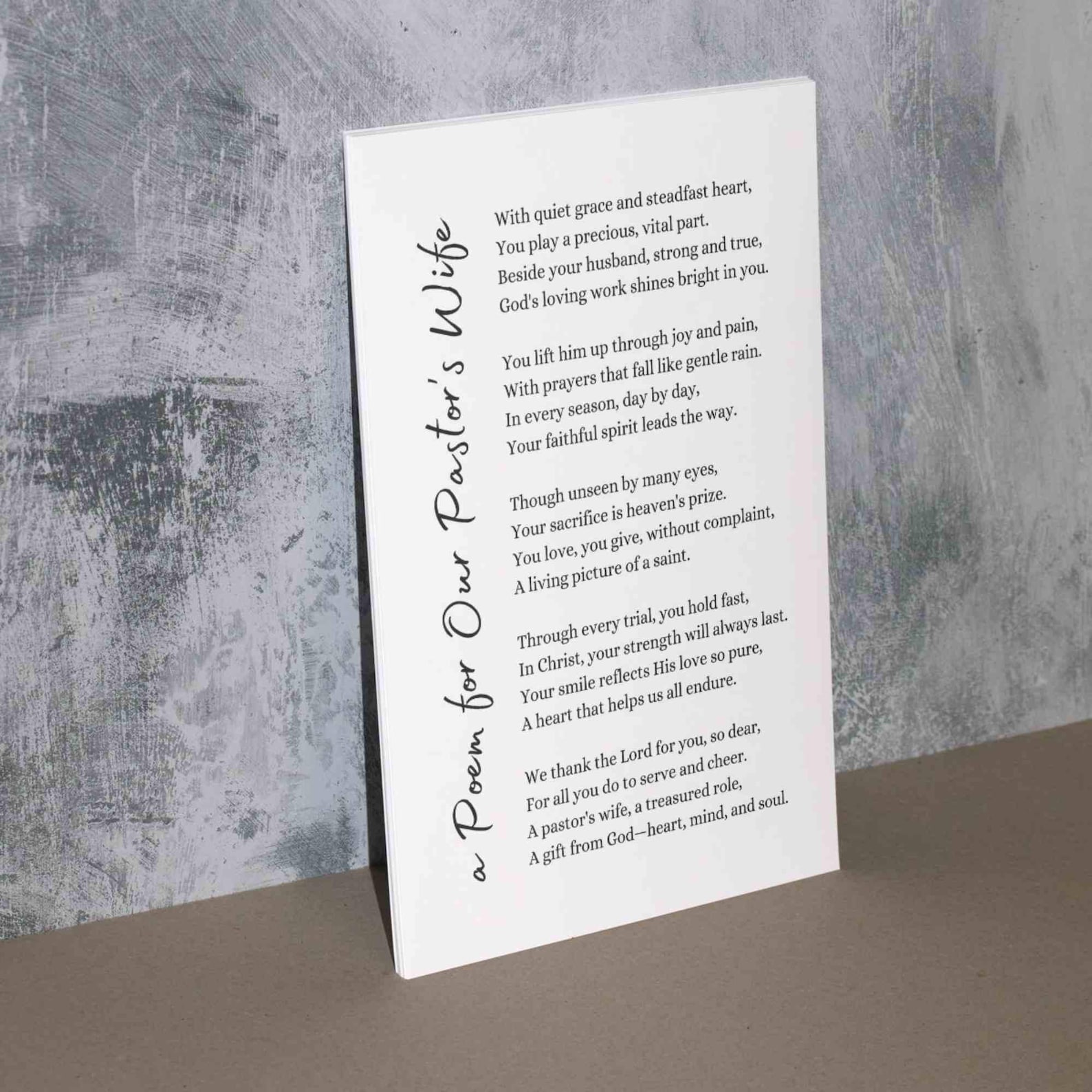 Pastor’s Wife Appreciation Poem, Pastor’s Wife Gift, Poetry Wall Art ...