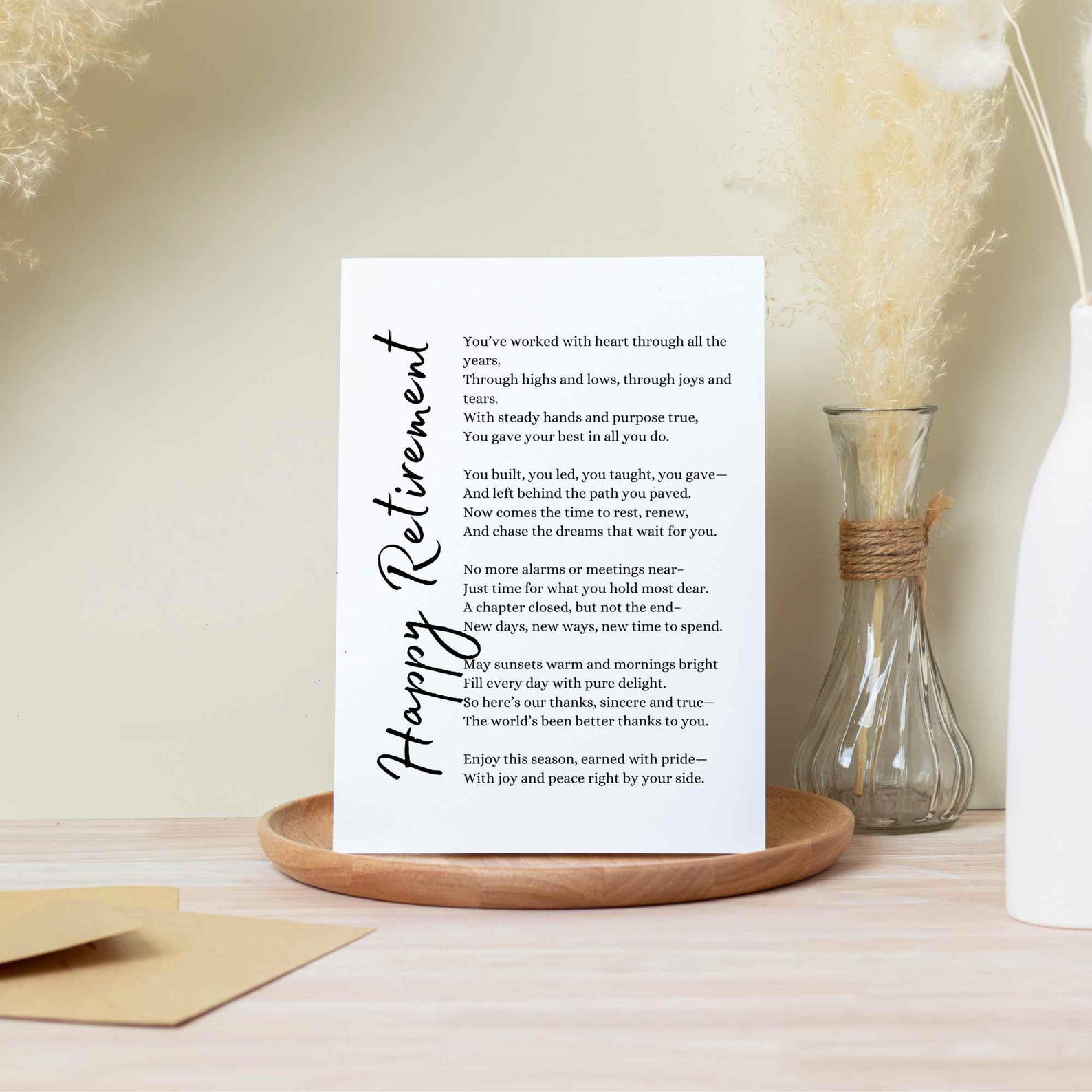 Happy Retirement Poem Gift Printable Wall Art for Retiree Appreciation ...