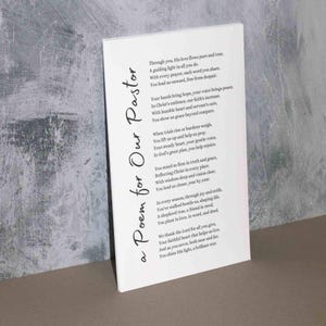 Pastor Poem, Appreciation Gift, Pastor Poetry Wall Art Print, Pastor ...