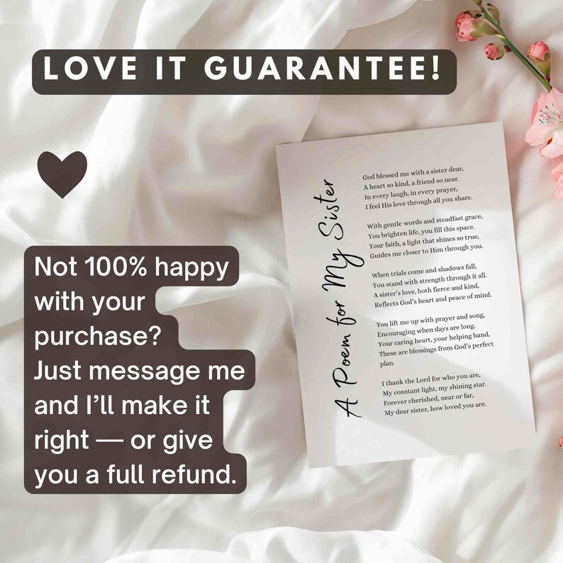 Christian Sister Poem Gift Card Printable Religious Greeting Faith ...