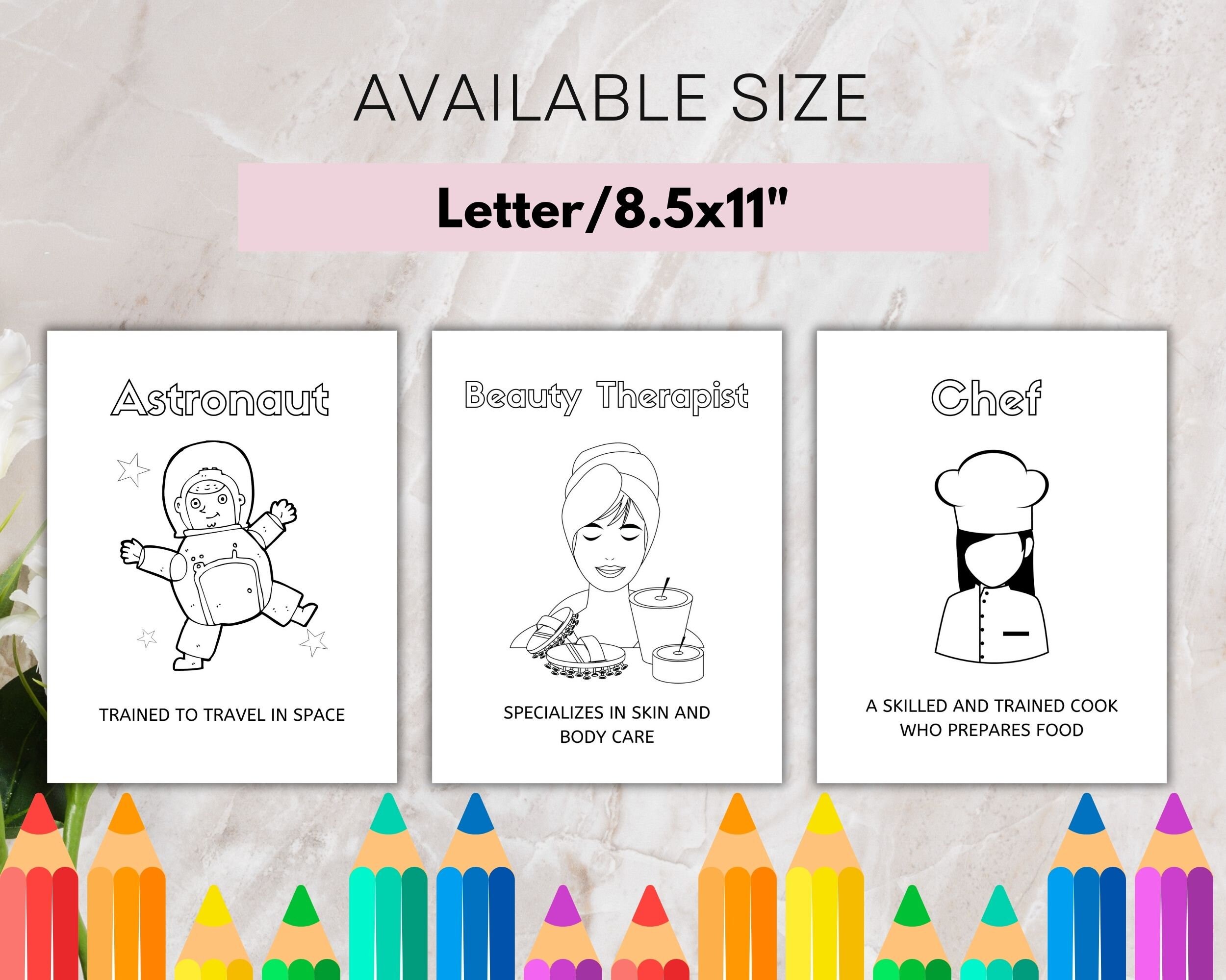 A to Z Career Coloring Pages for Girls A-Z Printable Abc - Etsy