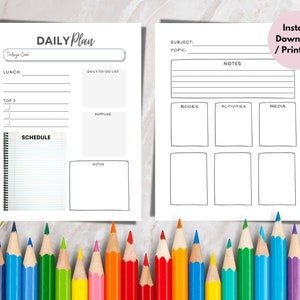 Homeschool Planner Printable Bundle Home School Teacher Academic ...