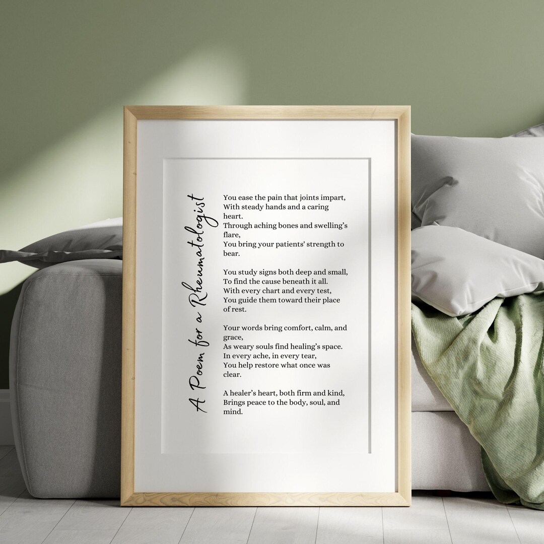 Rheumatologist Poem Gift Card Printable Wall Art Appreciation Gift for ...