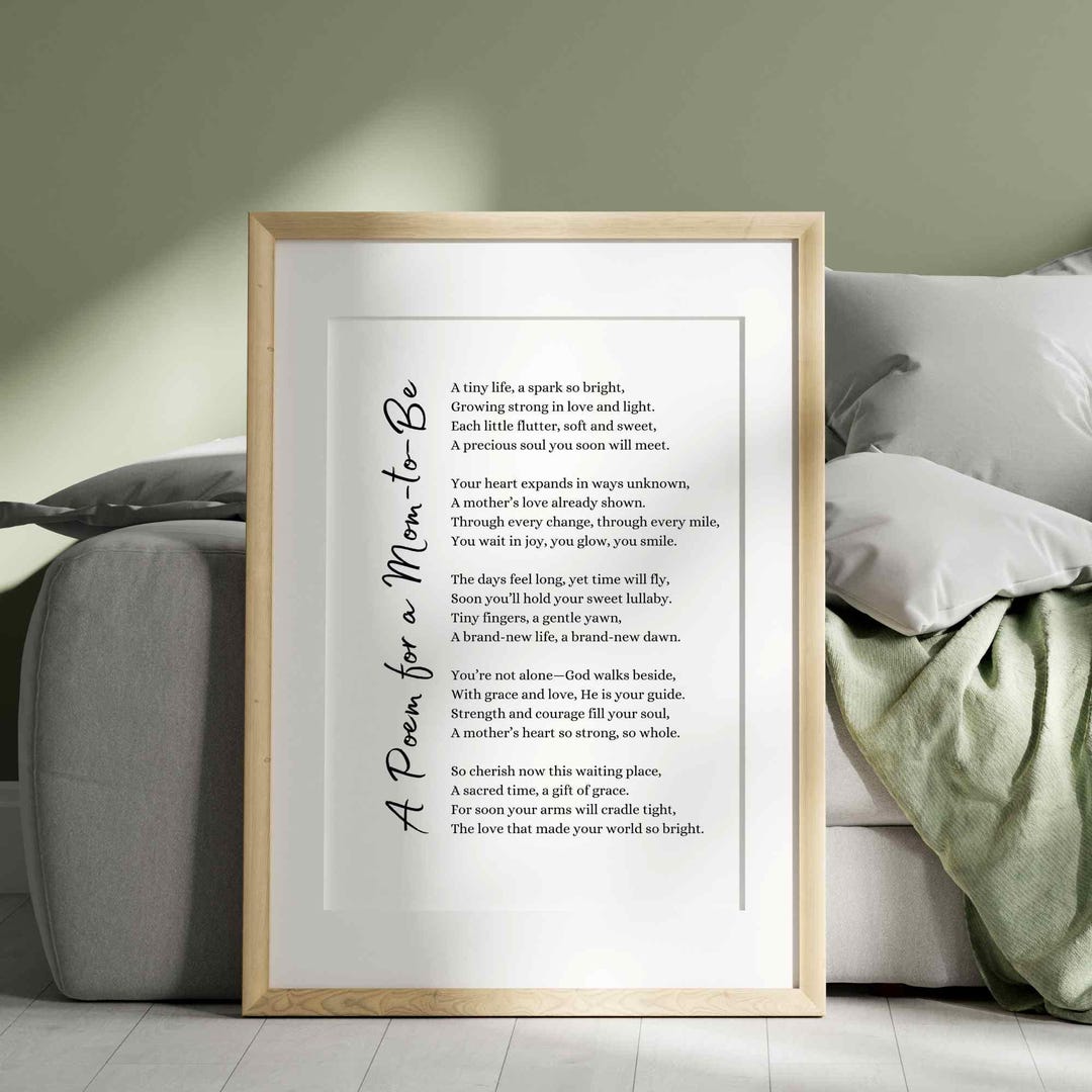 Mom to Be Poem Appreciation Gift Expecting Mom Poetry Wall Art Print ...