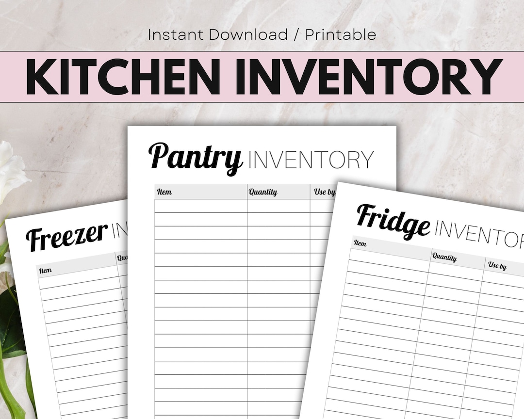 Kitchen Inventory Printable, Pantry, Fridge, and Freezer Tracker, Home ...