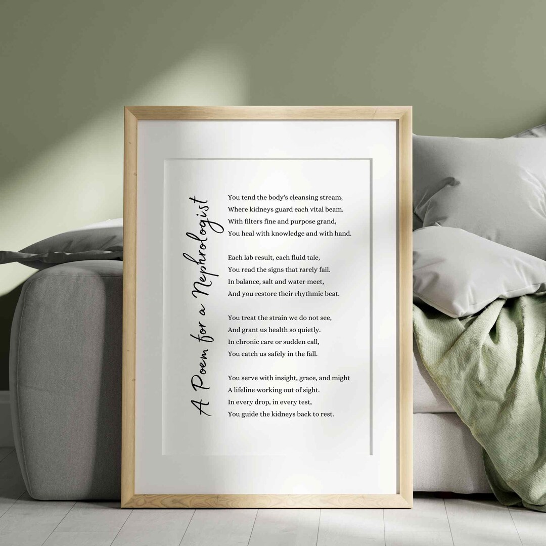 Nephrologist Poem Gift Card Printable Wall Art Appreciation Gift for ...