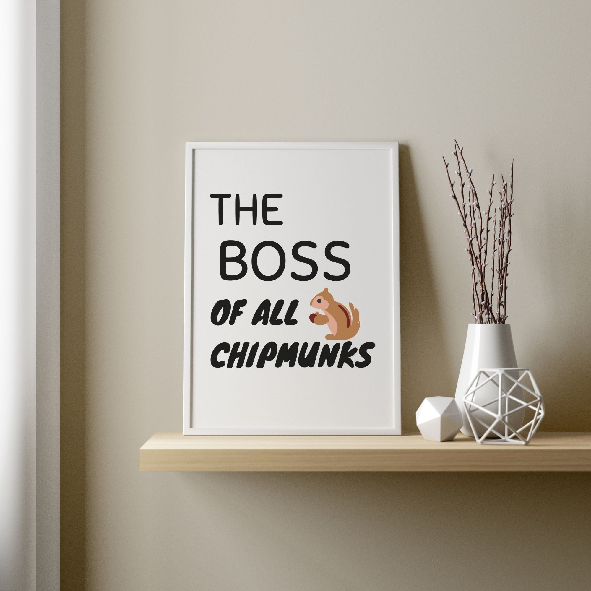 Chipmunk Lover Wall Art Print, Chipmunk Quote Printable Gift, Chipmunk ...