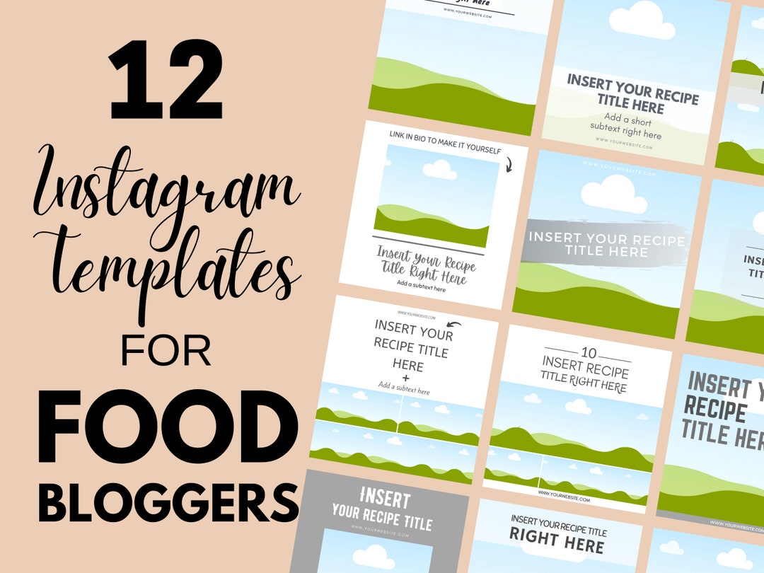 Modèles Instagram pour la promotion de recettes, graphiques de ...