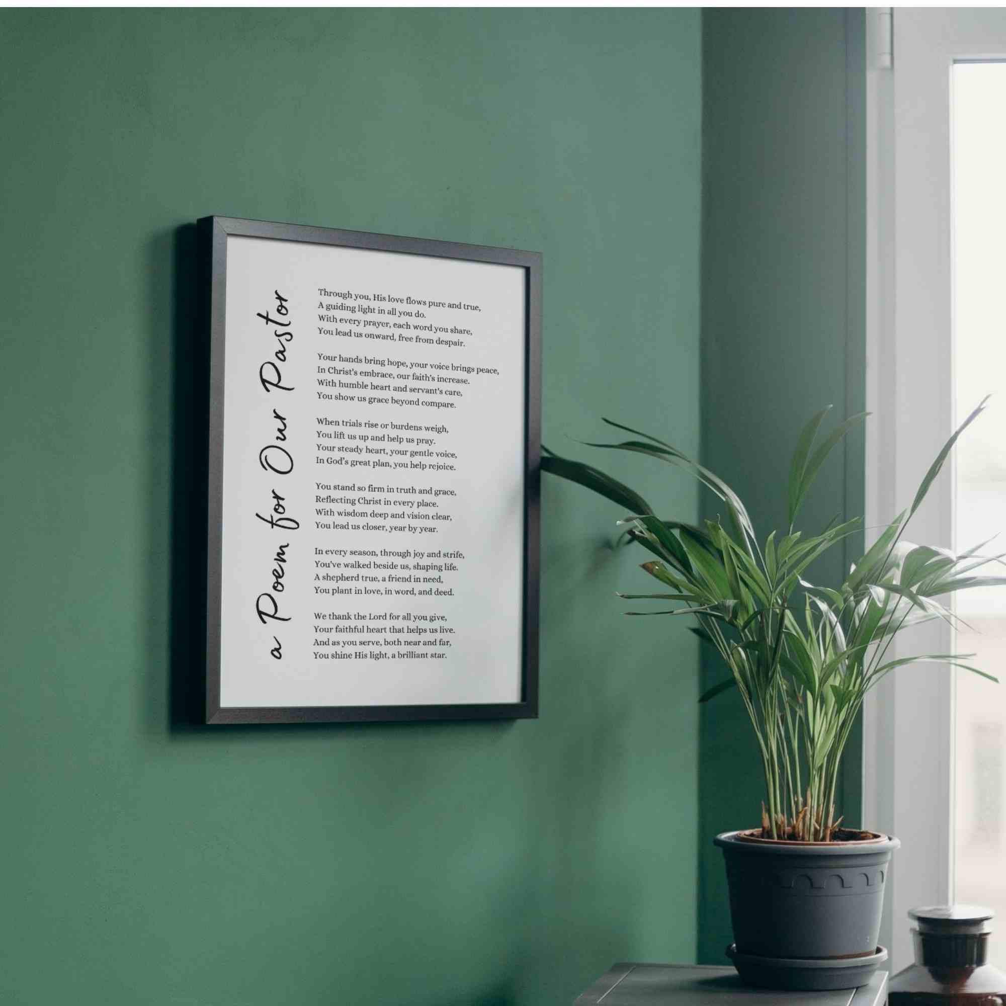 Pastor Poem, Appreciation Gift, Pastor Poetry Wall Art Print, Pastor ...