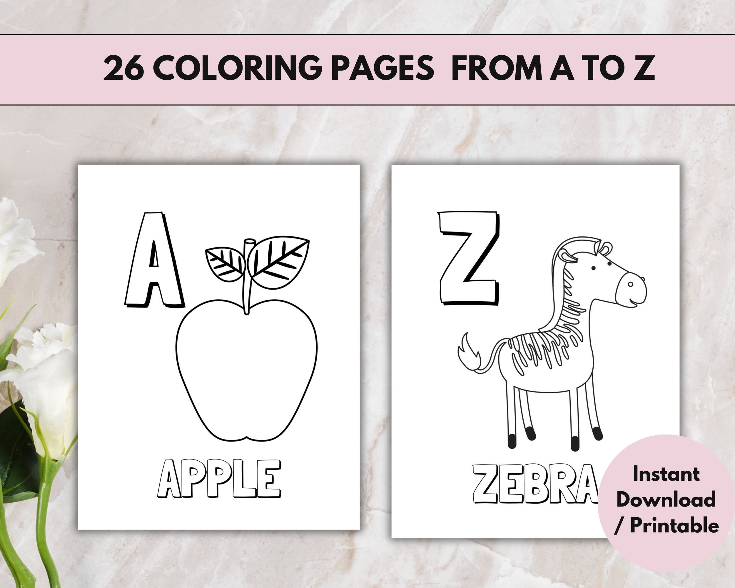Alphabet Coloring Pages Abc Coloring Printable for Kids - Etsy