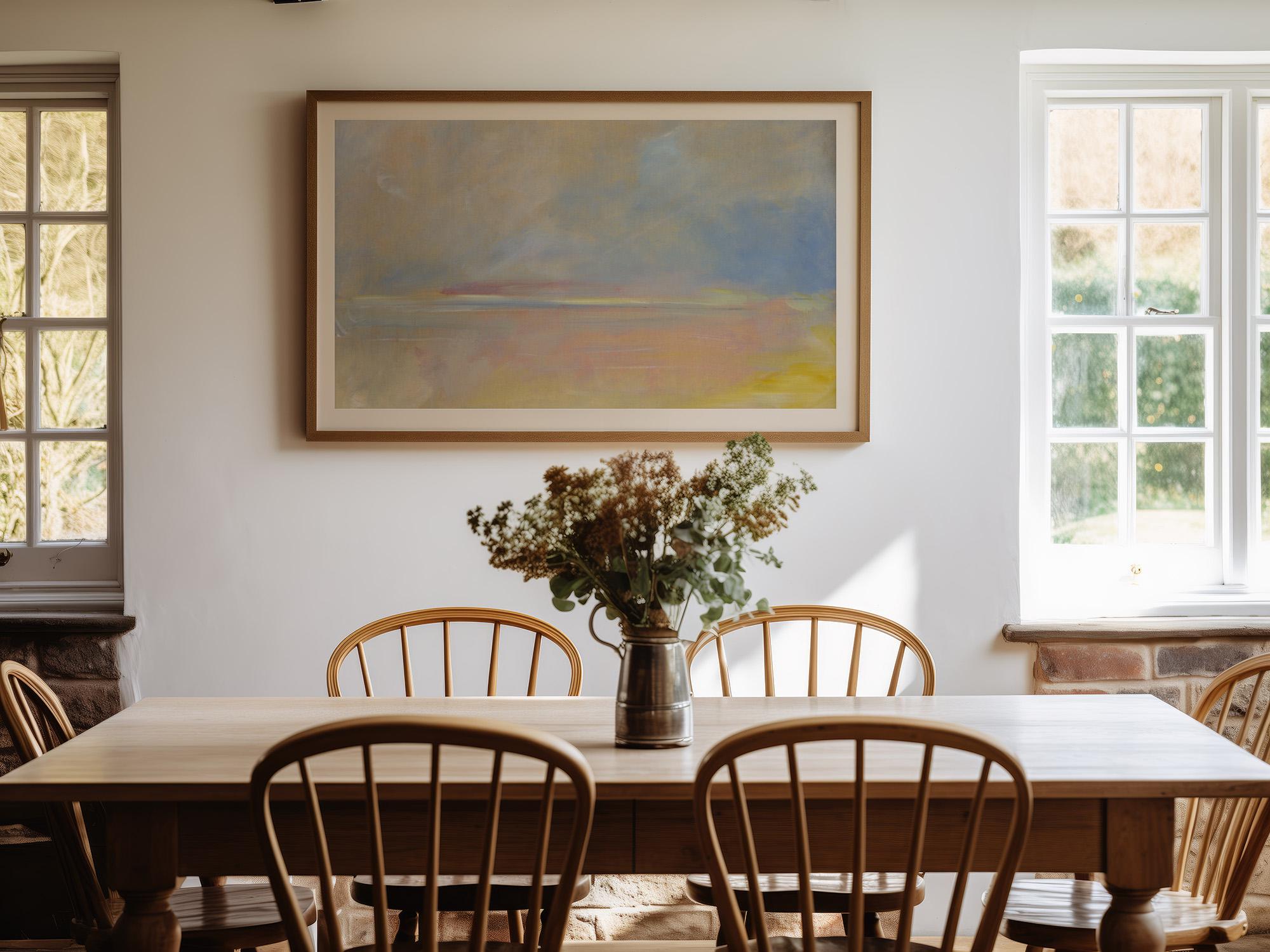 Abstract Beach and Sky Painting | Countryside Wall Art | Cottagecore ...
