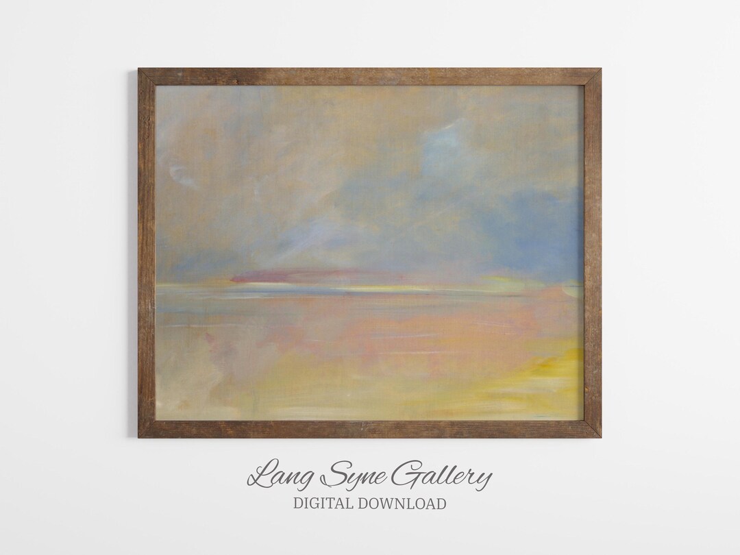 Abstract Beach and Sky Painting | Countryside Wall Art | Cottagecore ...