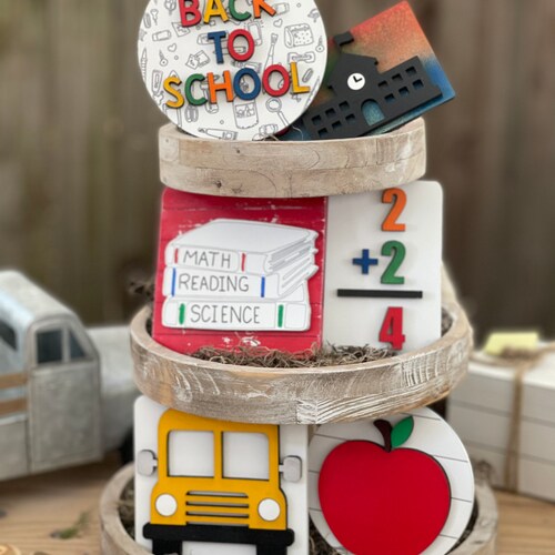 Back to School Tiered Tray Set Teacher Gift Principal Gift - Etsy