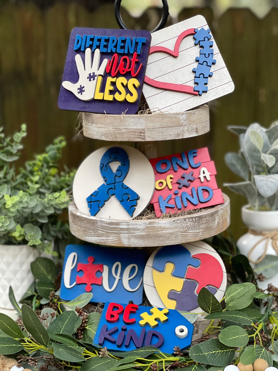 Autism Awareness Tier Tray Set - Etsy