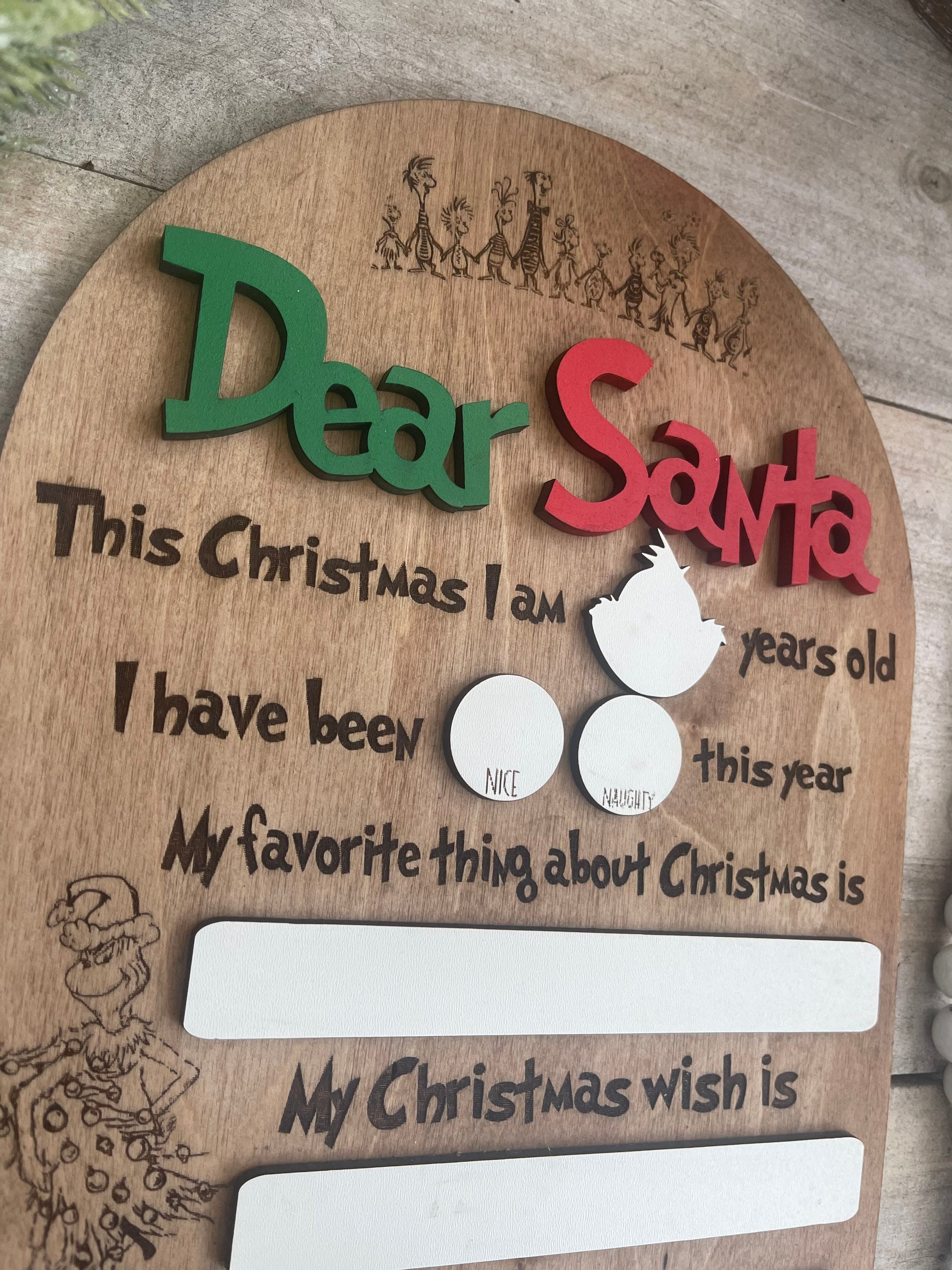 Dear Santa Letter Sign / Santa Letter Board / Santa Board Sign - Etsy