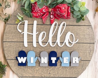 Round Interchangeable Welcome Sign - Etsy