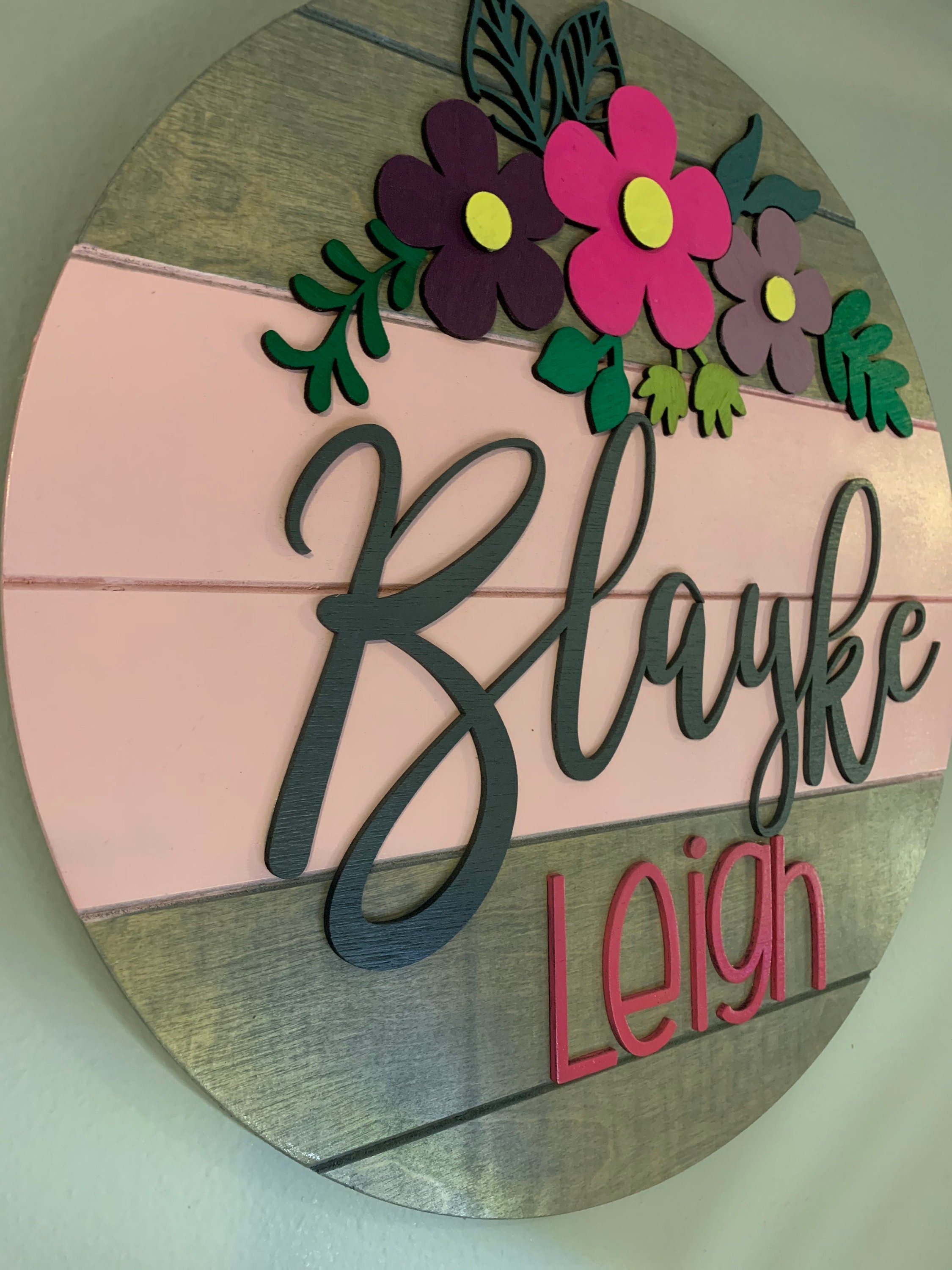 Customized 3D Baby Round Nursery Wooden Sign Personalized - Etsy