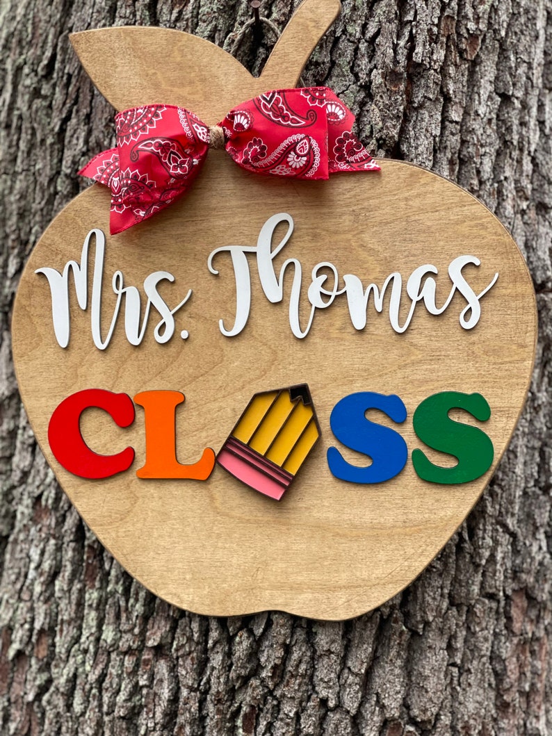 Teacher Classroom Interchangeable Apple Sign 18” With 12 Inserts - Etsy