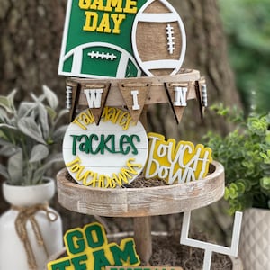Football Tier Tray Set: Game Day Table Decor - Etsy