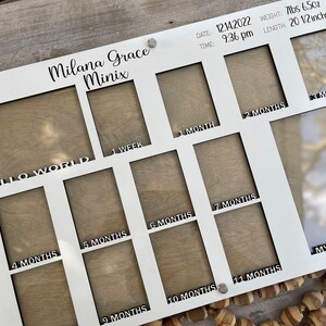 Personalized Birth to One Year Picture Frame / Baby Frame With Birthing ...