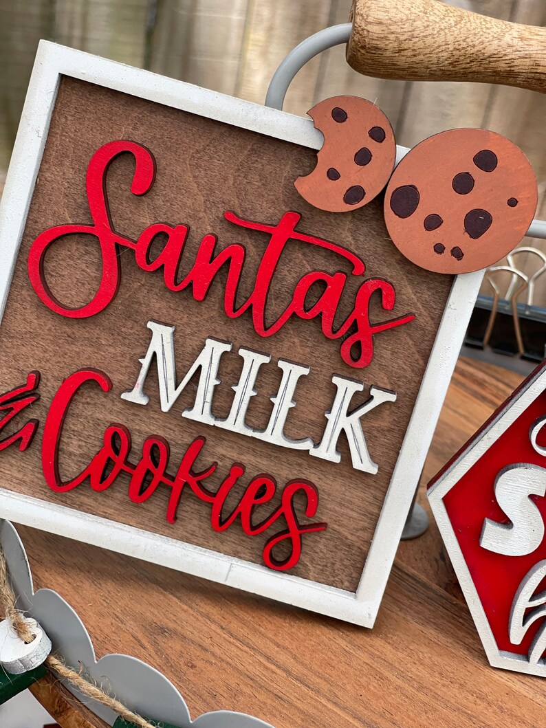 Santa's Milk and Cookies Tier Tray Set: Christmas Decor - Etsy