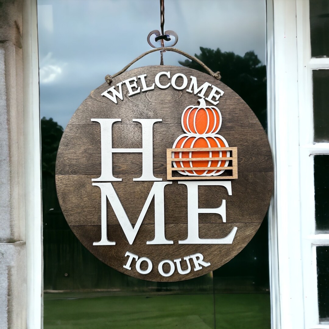 Welcome Home Sign: 3D Laser Cut Interchangeable Door Hanger - Etsy