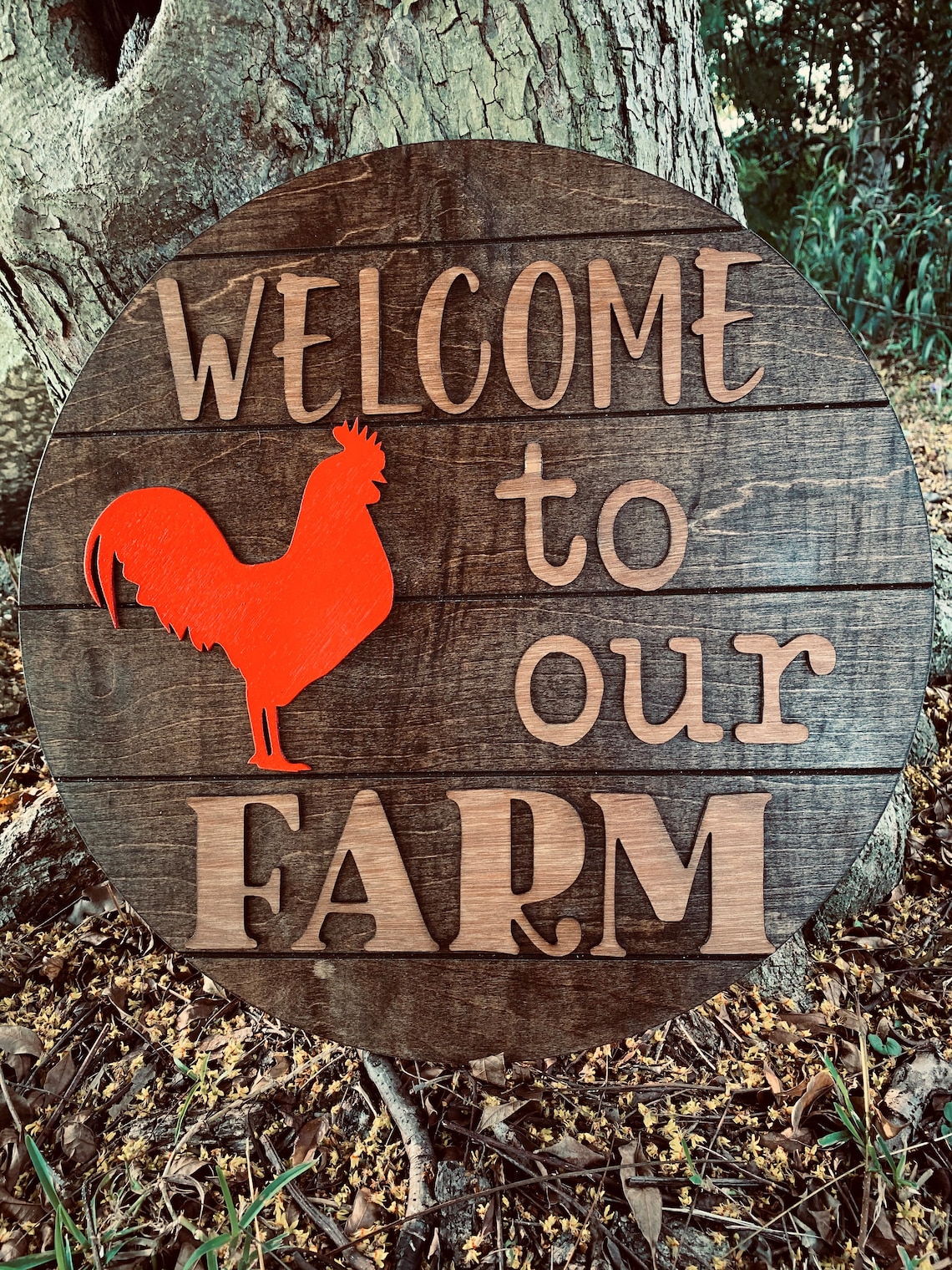 Welcome to Our Farm Wooden Door Sign 18 Inch Round - Etsy