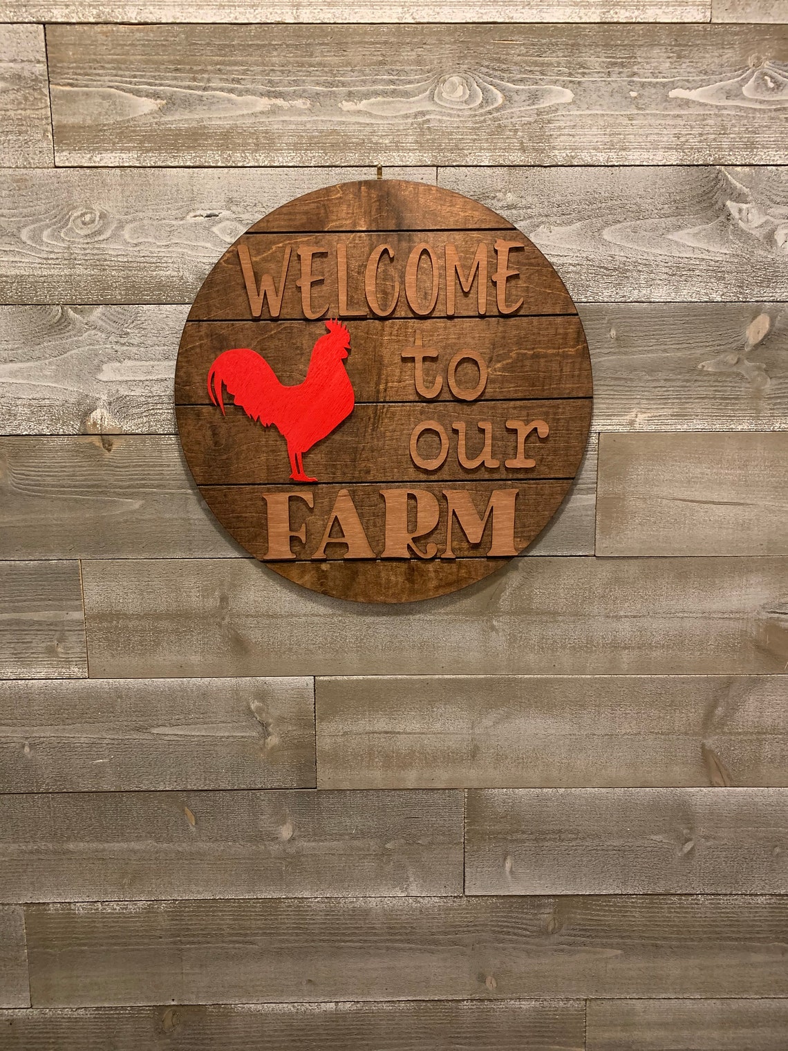 Welcome to Our Farm Wooden Door Sign 18 Inch Round - Etsy