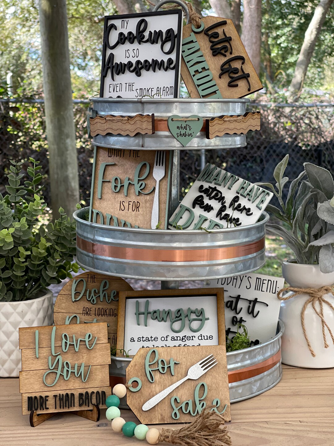 Funny Kitchen Quotes Tier Tray Set - Etsy