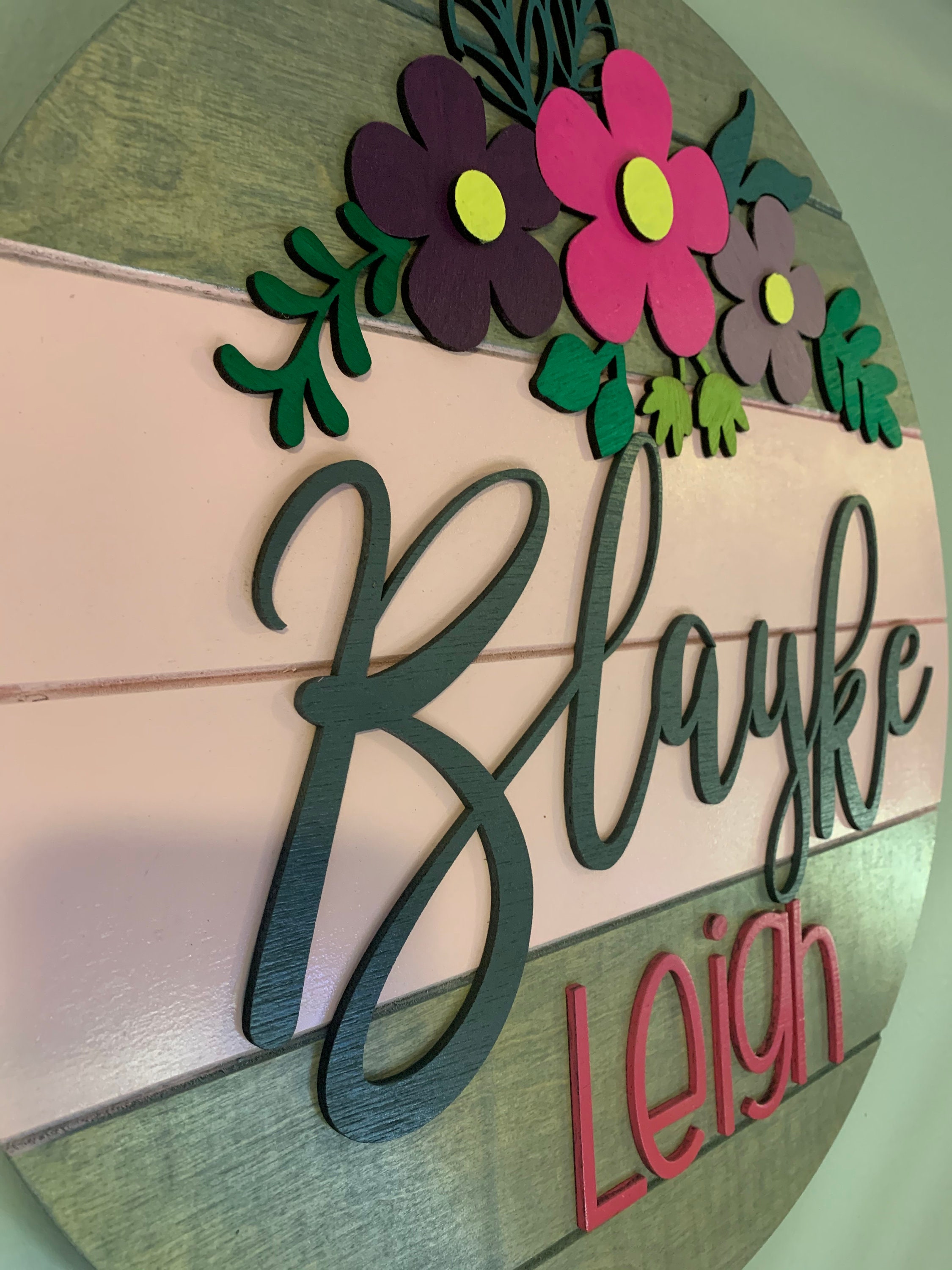 Customized 3D Baby Round Nursery Wooden Sign Personalized - Etsy