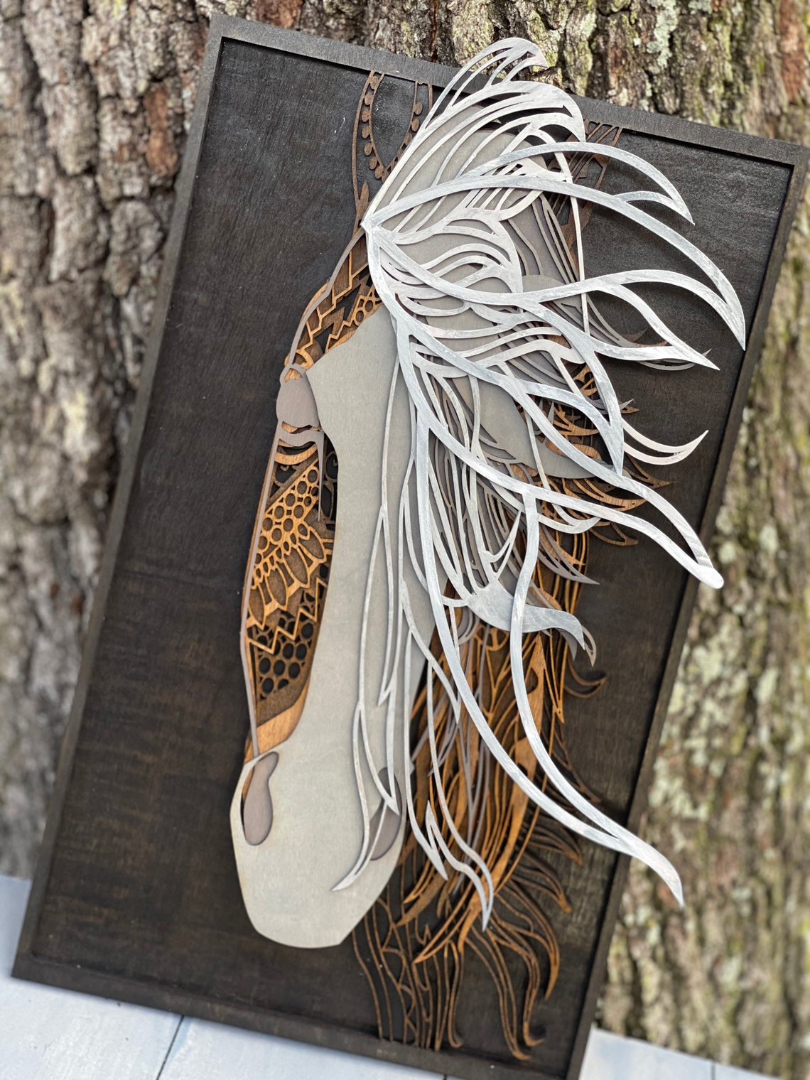 8 Layered Horse Head All 3D Laser Cut Wood Country Style Wall | Etsy