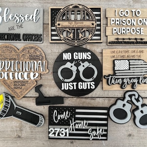 Correctional Officer Tiered Tray Decor | Thin Gray Line | CO Gift ...