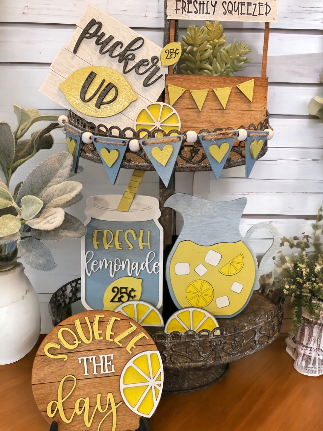 Pucker up Lemonade Tier Tray Set / Lemon TT Set / Fruit TT Set - Etsy